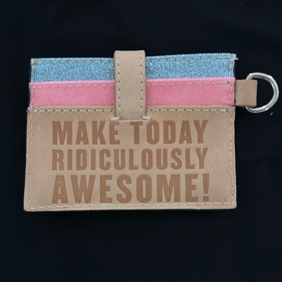 Consuela | Accessories | Consuela Tan Card Holder With Glitter Accents ...